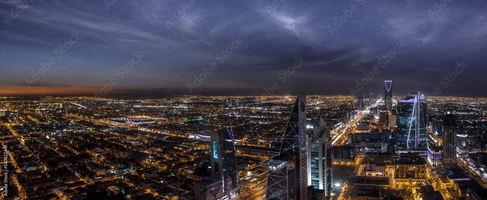 Riyadh city in Saudi Arabia, night view Stock Photo | Adobe Stock