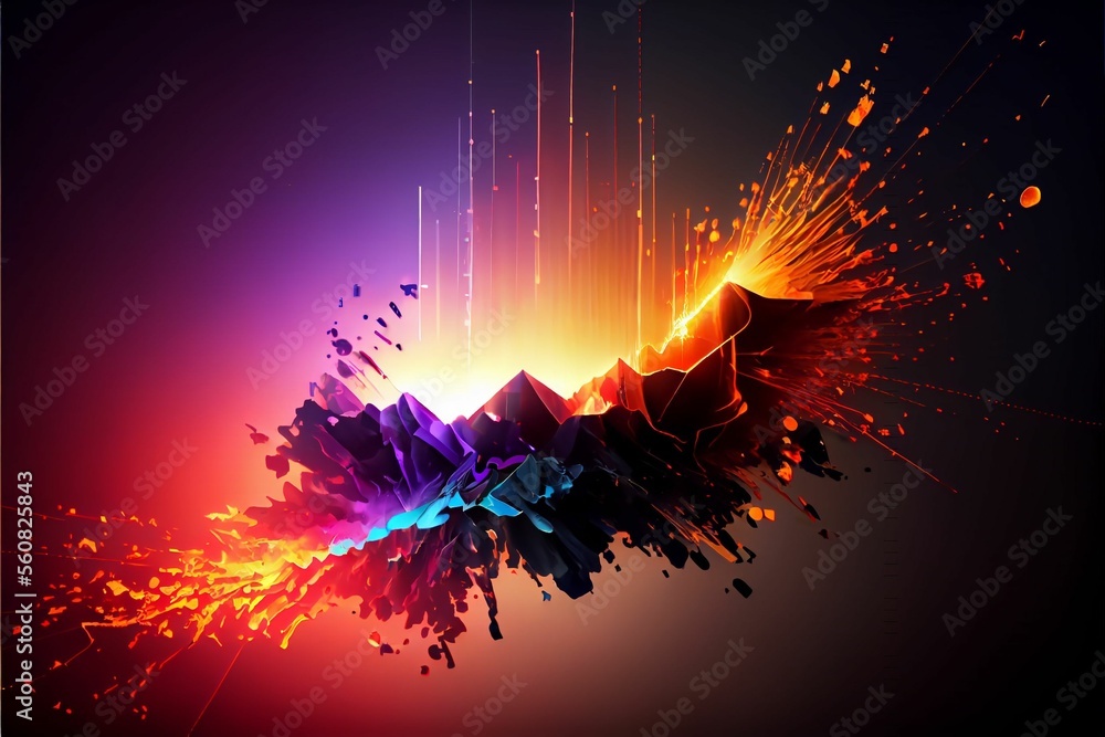 Neon Chart rising successful upwards created with generative ai ...