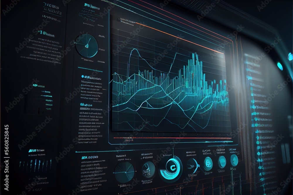 Neon Chart rising successful upwards created with generative ai ...