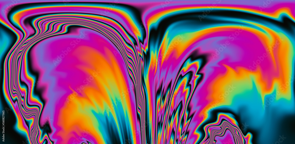 Abstract trippy background with ebru marbling texture and colorful ...