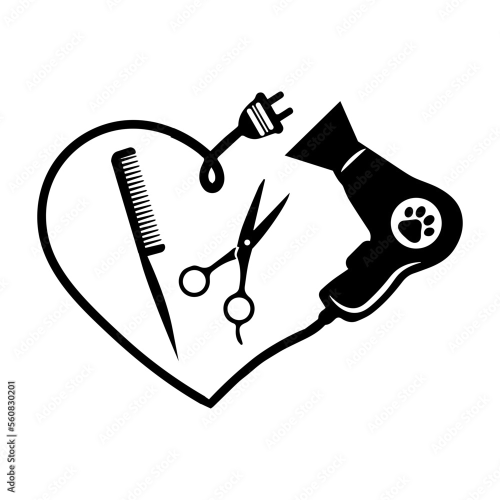 dog groomer svg png, pet grooming shop groomer animal barber comb salon ...