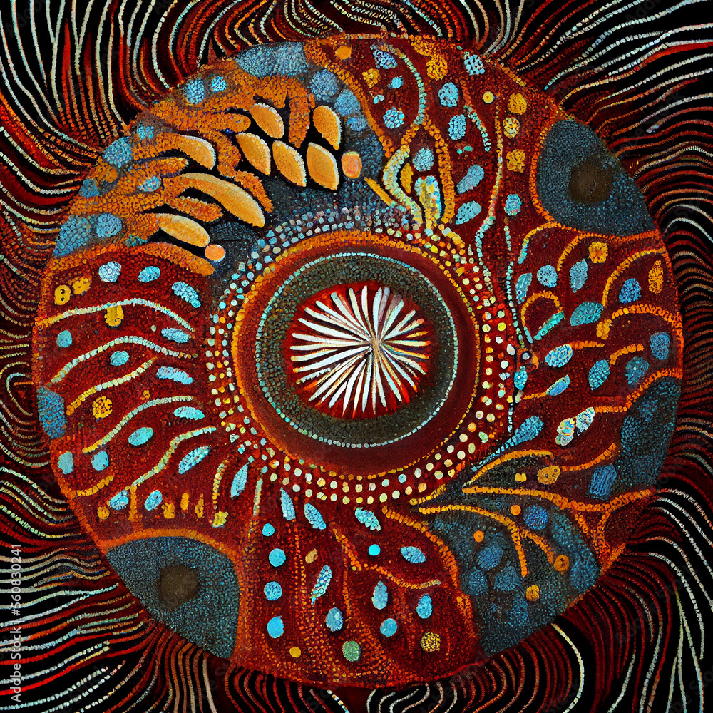 Aboriginal art background Stock Illustration | Adobe Stock