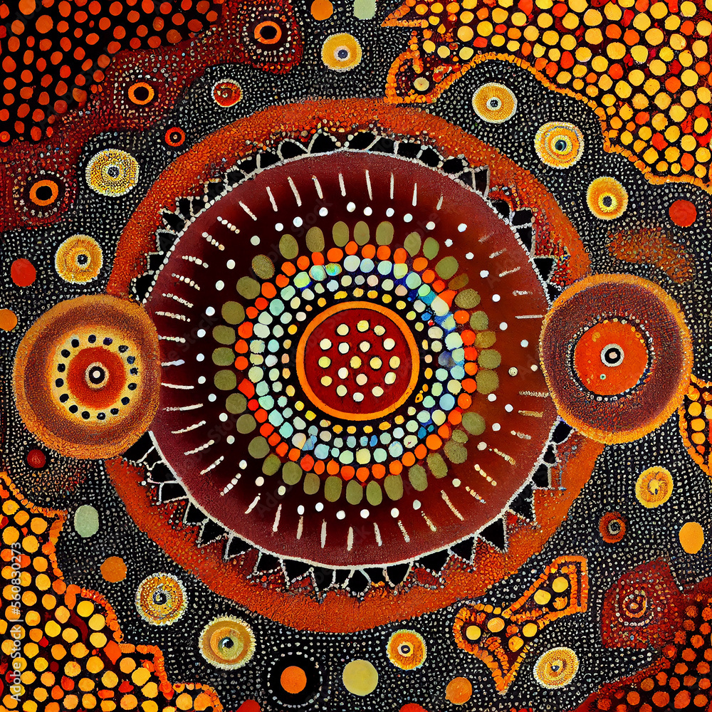 Aboriginal art background Stock Illustration | Adobe Stock
