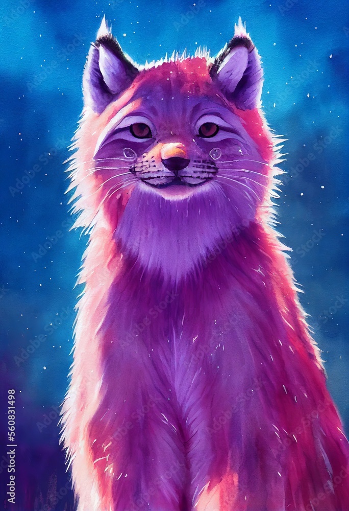 Funny adorable portrait headshot of cute canada lynx. North American ...