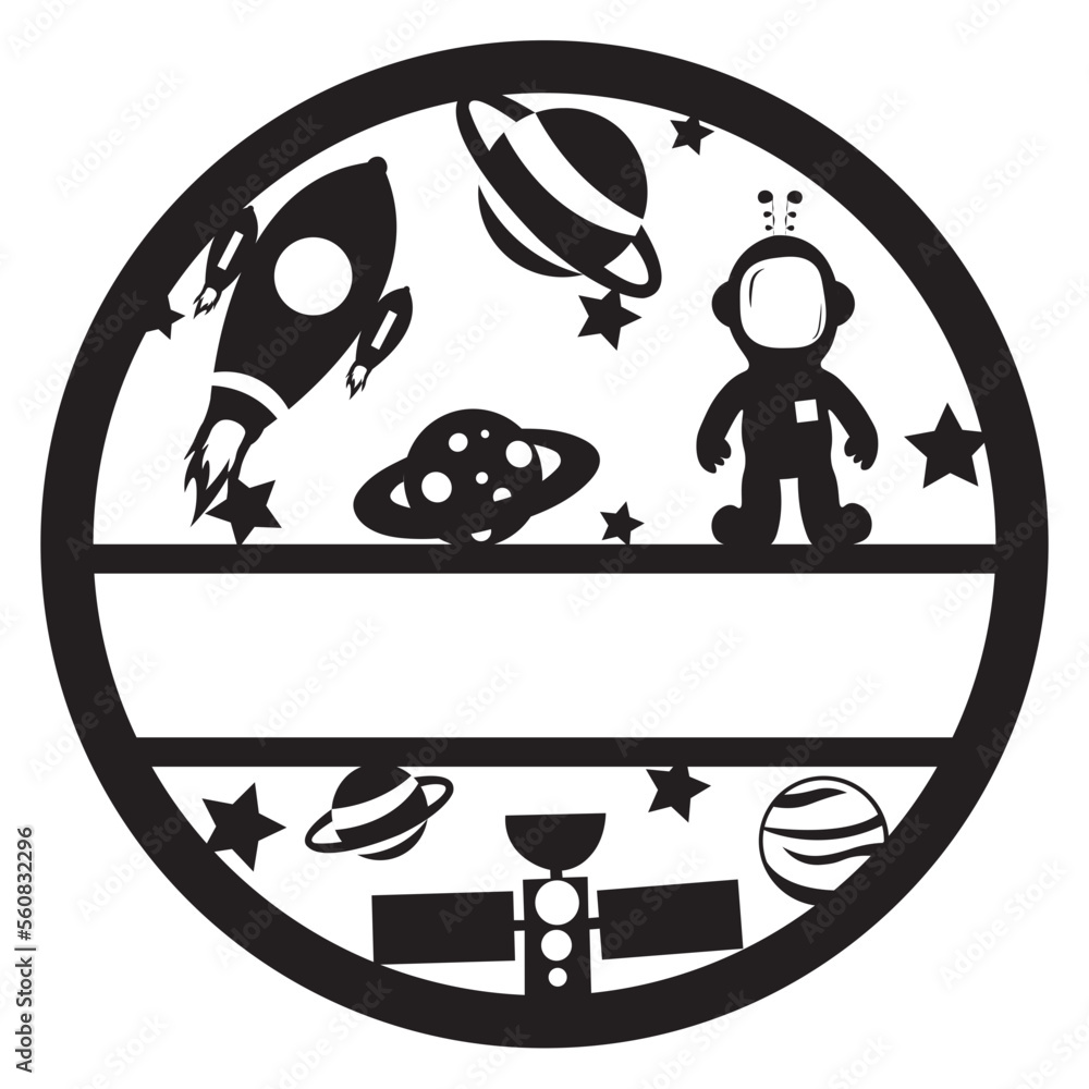 space galaxy astronaut name sign door hanger welcome sign svg png dxf ...