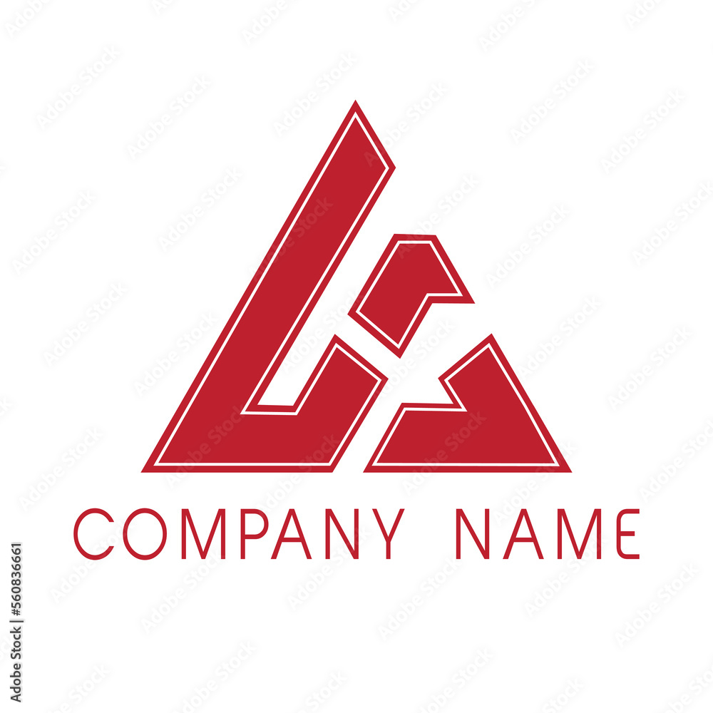 LC lettering logo pyramids style creative design. Vector illustration ...