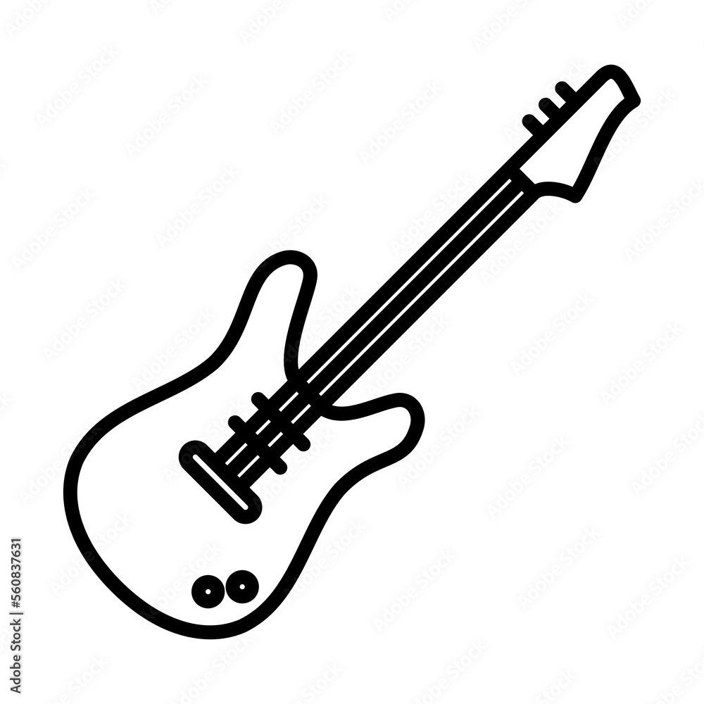 Electric Guitar Icon Logo Design Vector Template Illustration Sign And ...