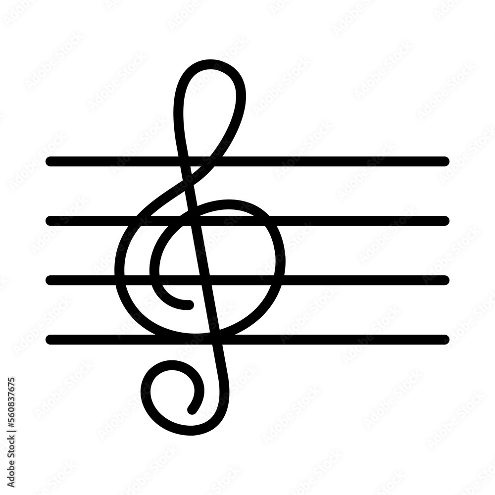 Treble Clef Icon Logo Design Vector Template Illustration Sign And ...