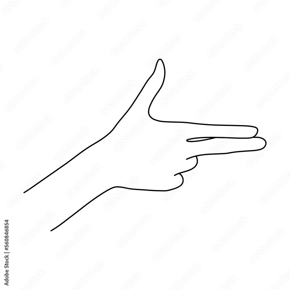 Gun. Hand gesture showing a gun. Gesture that disarms, revolver ...