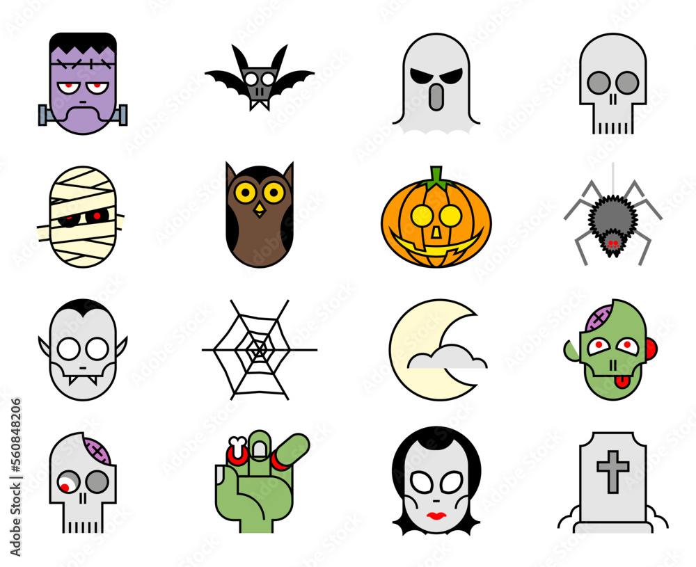 Funny monsters commonly seen during Halloween, Cartoon set of vector ...