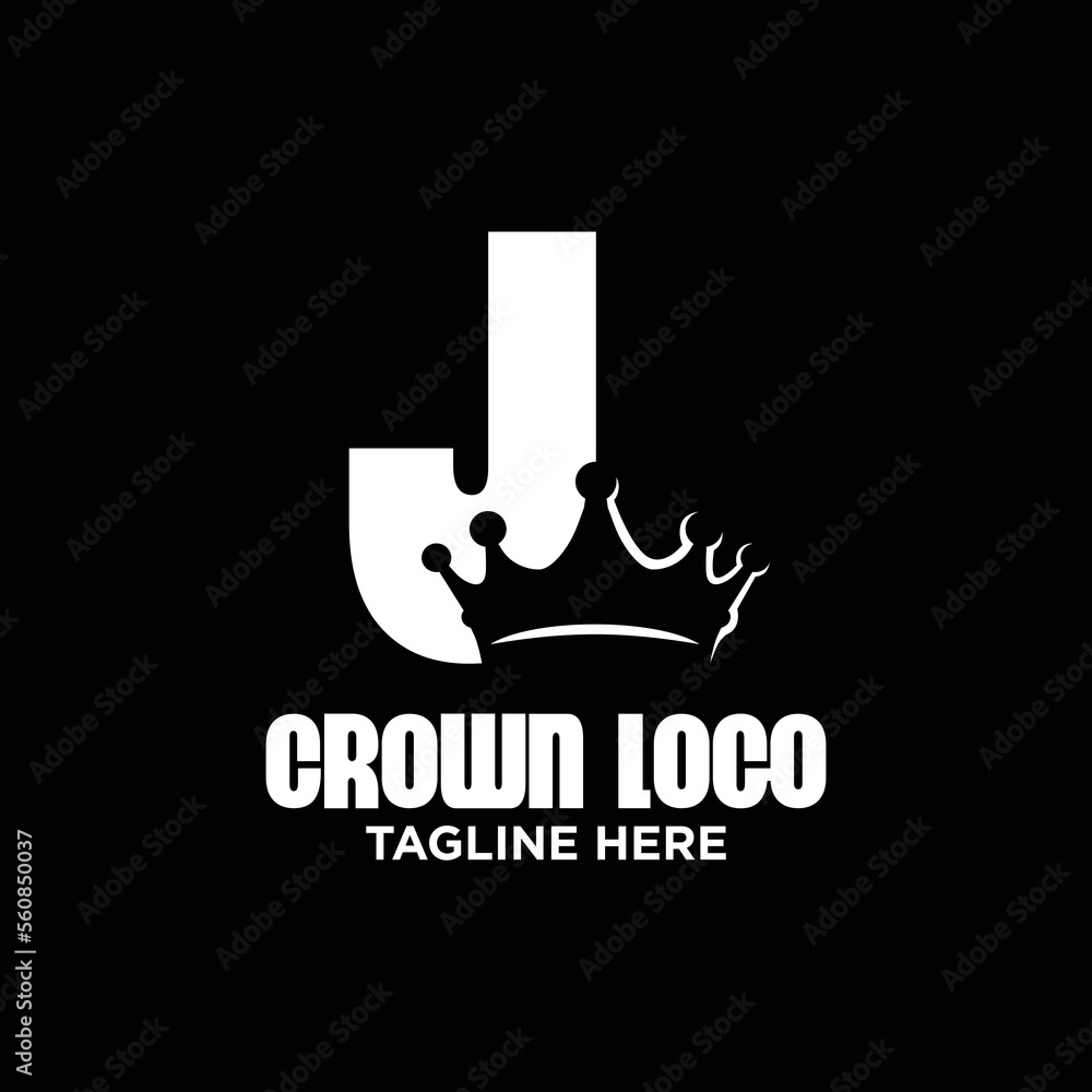 Letter J Crown Logo Design Template Inspiration, Vector Illustration ...
