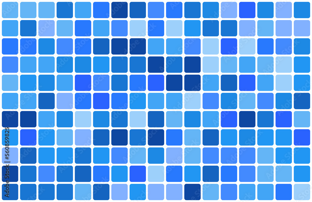 Random pattern of squares filled with shades of blue colors with ...