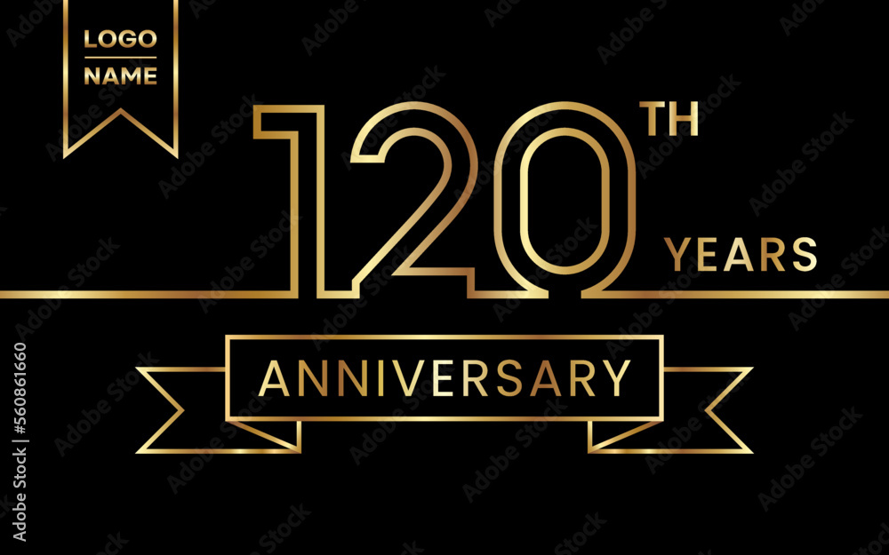120th Anniversary template design with gold color for celebration event ...