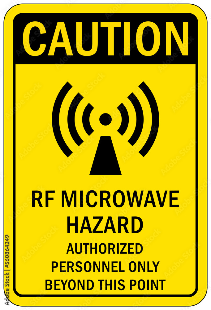 Radio frequency hazard sign and labels RF microwave hazard Stock Vector ...