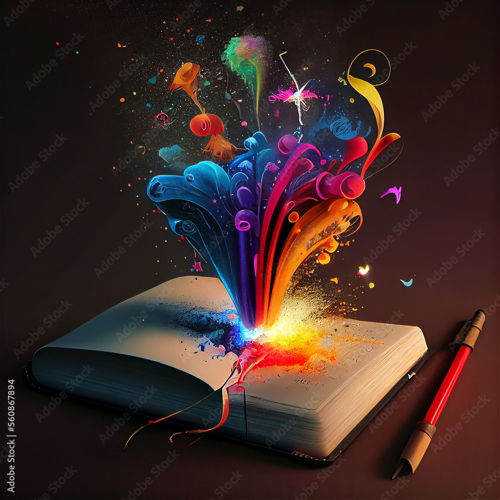 Magic coming out of an open book, symbolizing the power of reading ...