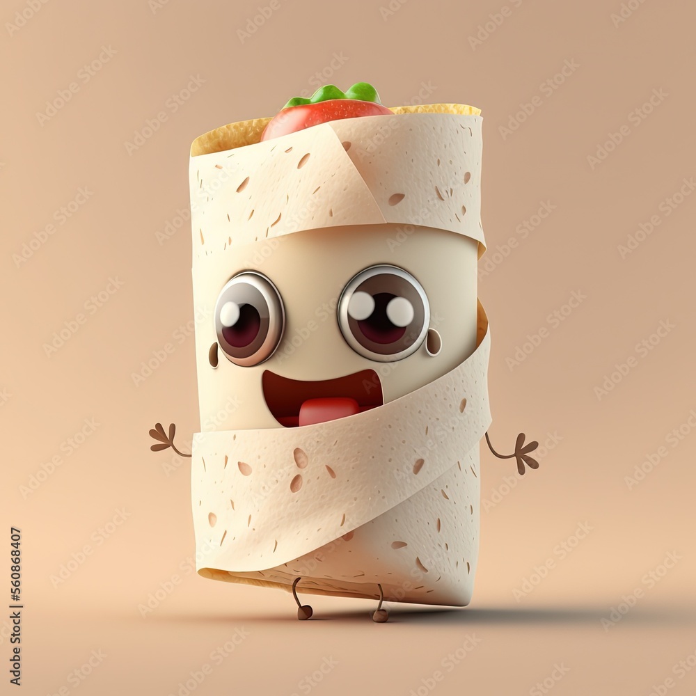 Cute Cartoon Burrito