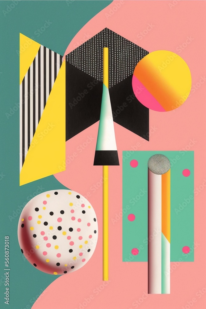 Abstract 3d, pastel colors, graphics illustration made with Generative ...