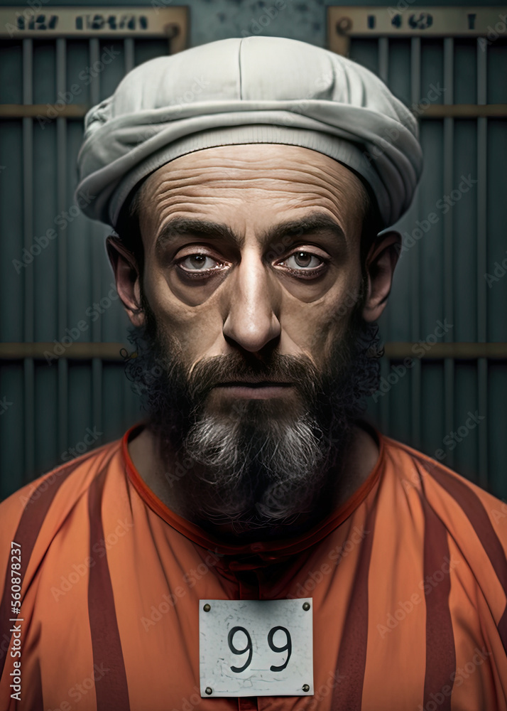 portrait mugshot of a Serious Middle eastern man looking at the camera ...