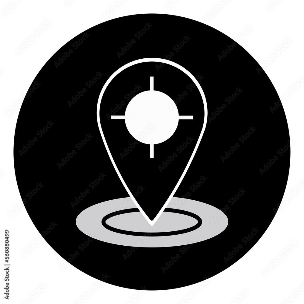Place or location logo, black and white basic minimalist location icon ...