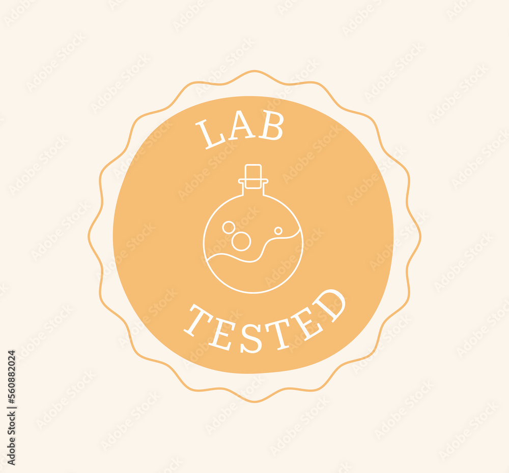 Lab tested label. Mark of quality and proven product for spa treatments ...
