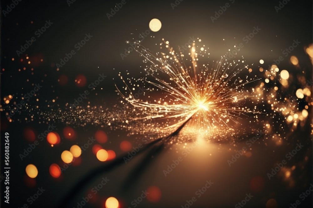 party celebration Sparklers burning bright with shiny sparks and bokeh ...