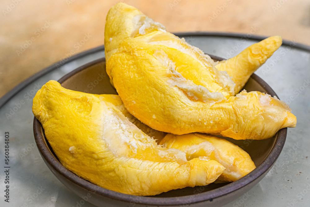 Foto de Durian is famous tropical fruit. It is native in South East ...