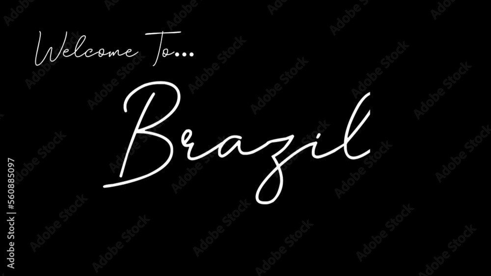 Vidéo Stock Welcome to brazil word in black background. Animated ...