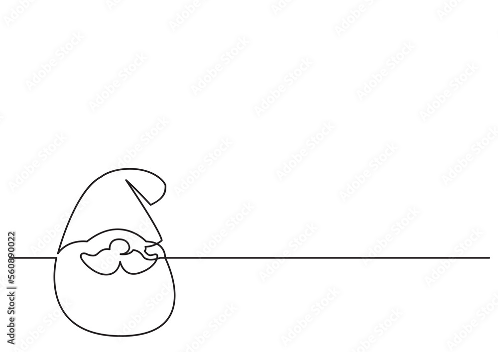 continuous line drawing santa head - PNG image with transparent ...