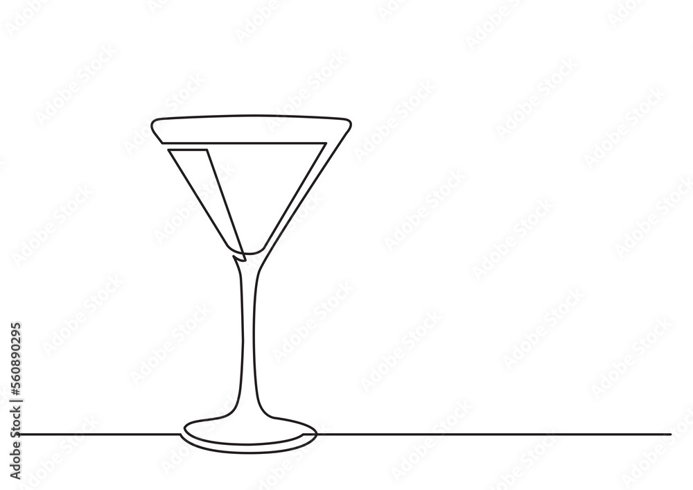 one line isolated vector object cocktail glass - PNG image with ...