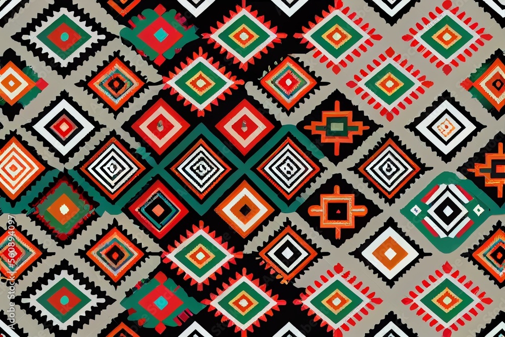 Mexican aztec, mayan border patterns with ethnic tribal geometric ...