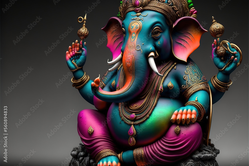 Beautiful Lord Ganesha, AI Stock Illustration | Adobe Stock