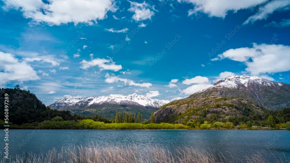 Video „timelapse of snow capped Andes in Chile view from Futaleufú ...