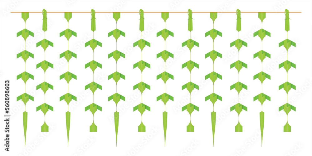 Indian Traditional palm Leaves realistic toran, Garland. Decoration for ...