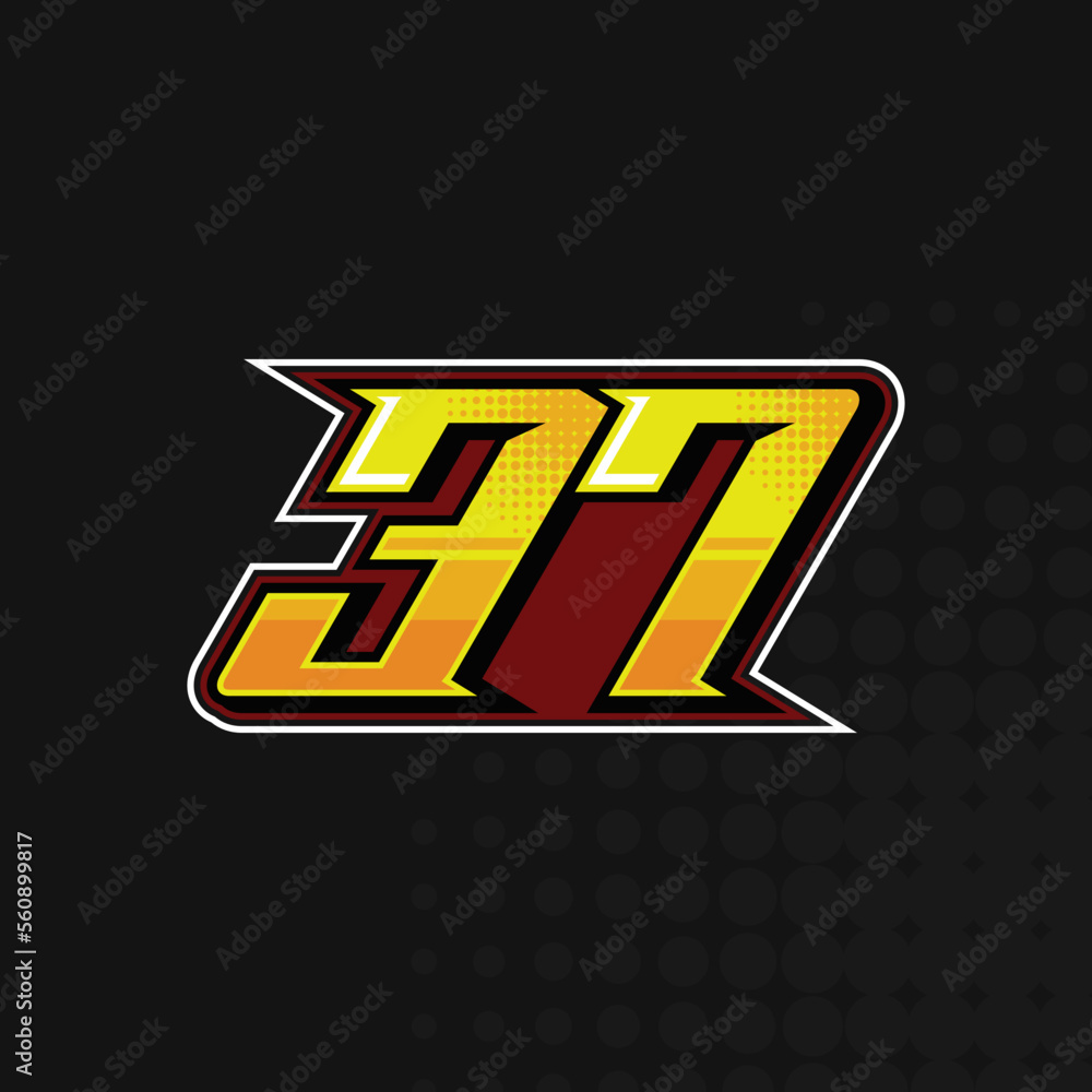 Race Number 37 logo design vector Stock Vector | Adobe Stock