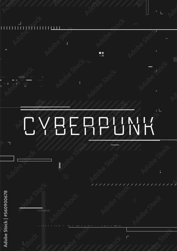 Cyberpunk futuristic poster. Modern cyberpunk design for web and print ...