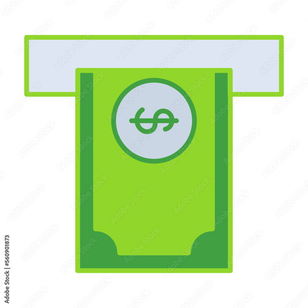 Withdraw business people icon with green outline style. money, cash ...