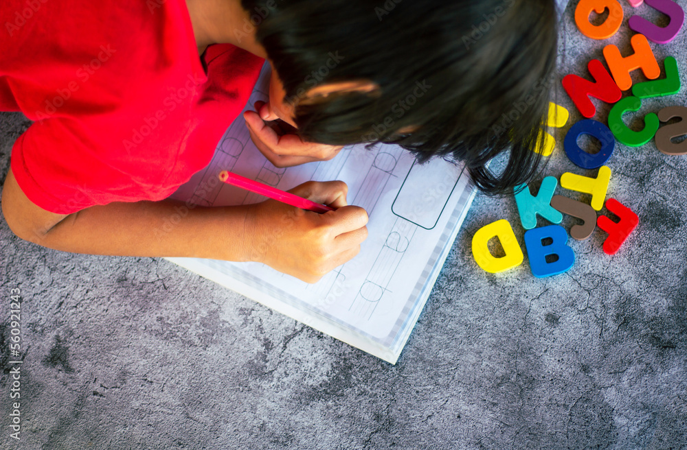 English alphabet made of square wooden tiles with the English alphabet ...