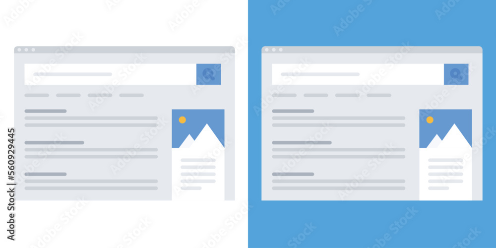 Flat vector design of browser design, illustration for startup, social ...