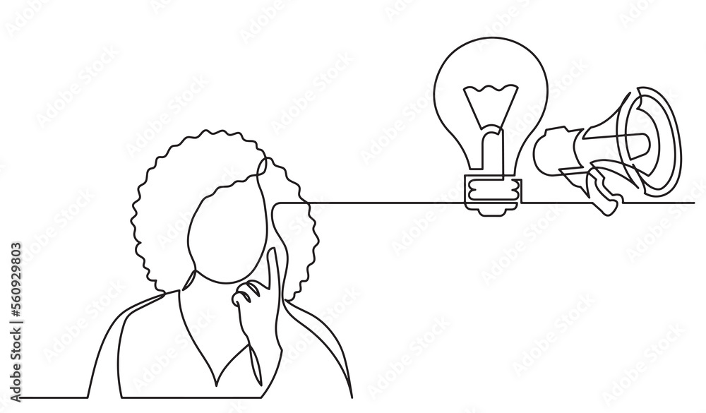 one line drawing of person thinking solving problems finding solutions ...