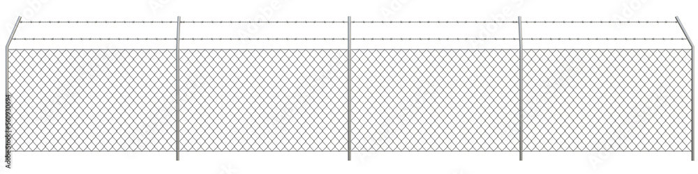 Metal chain link fences and Barbed Wire - Png Transparent 3D Image ...