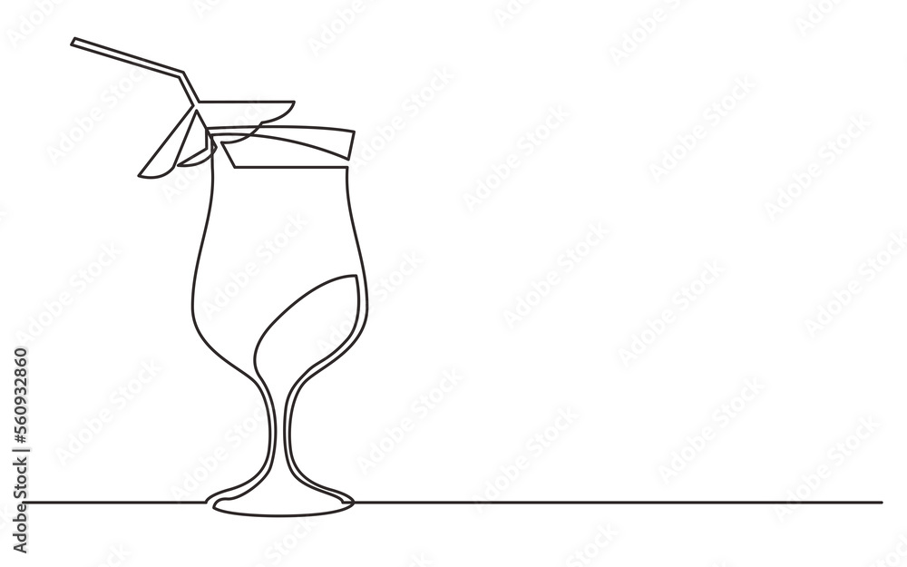 continuous line drawing cocktail glass drink - PNG image with ...