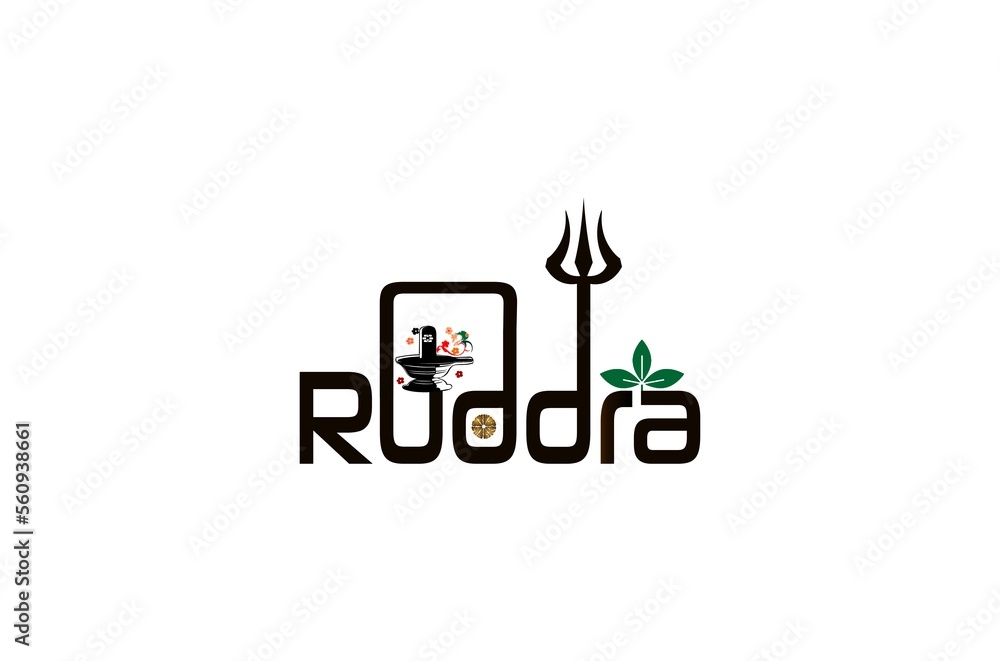 Rudra name logo with extra d according to numerology with Lord shiva ...