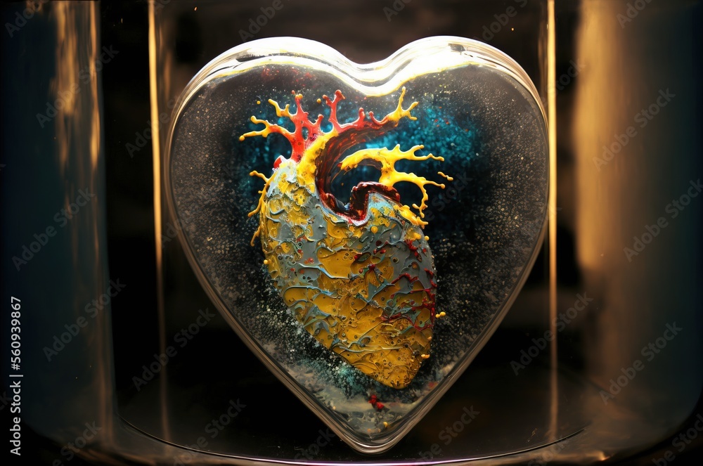 Glass jar of hearts; romance forever sealed and only opened once the ...