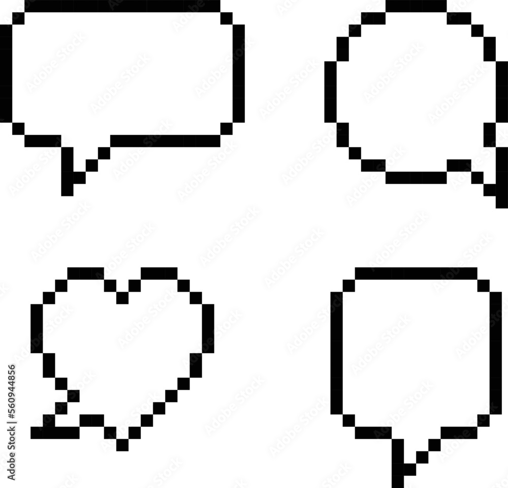 Speech bubble pixel art Vector illustration or background. Stock Vector ...