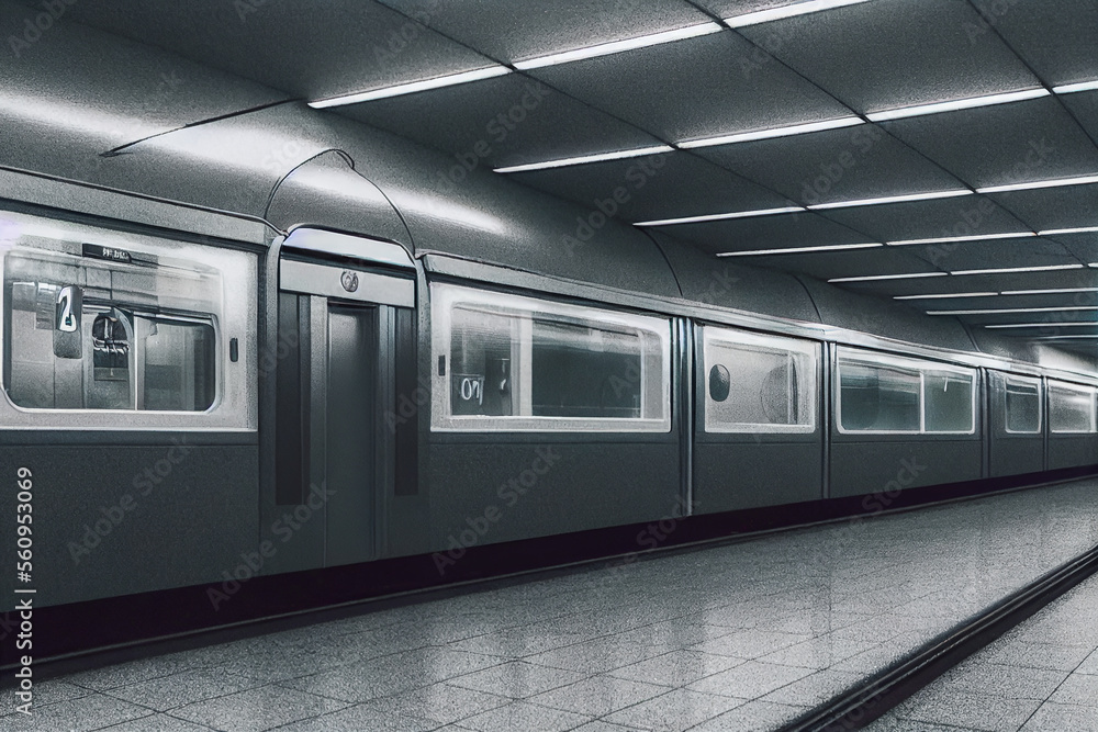 subway train in motion, Generative AI Illustration Stock Illustration ...