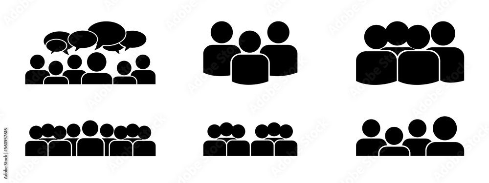 Isolated Group Of People Icon Set - Flat Illustrations For Apps And ...