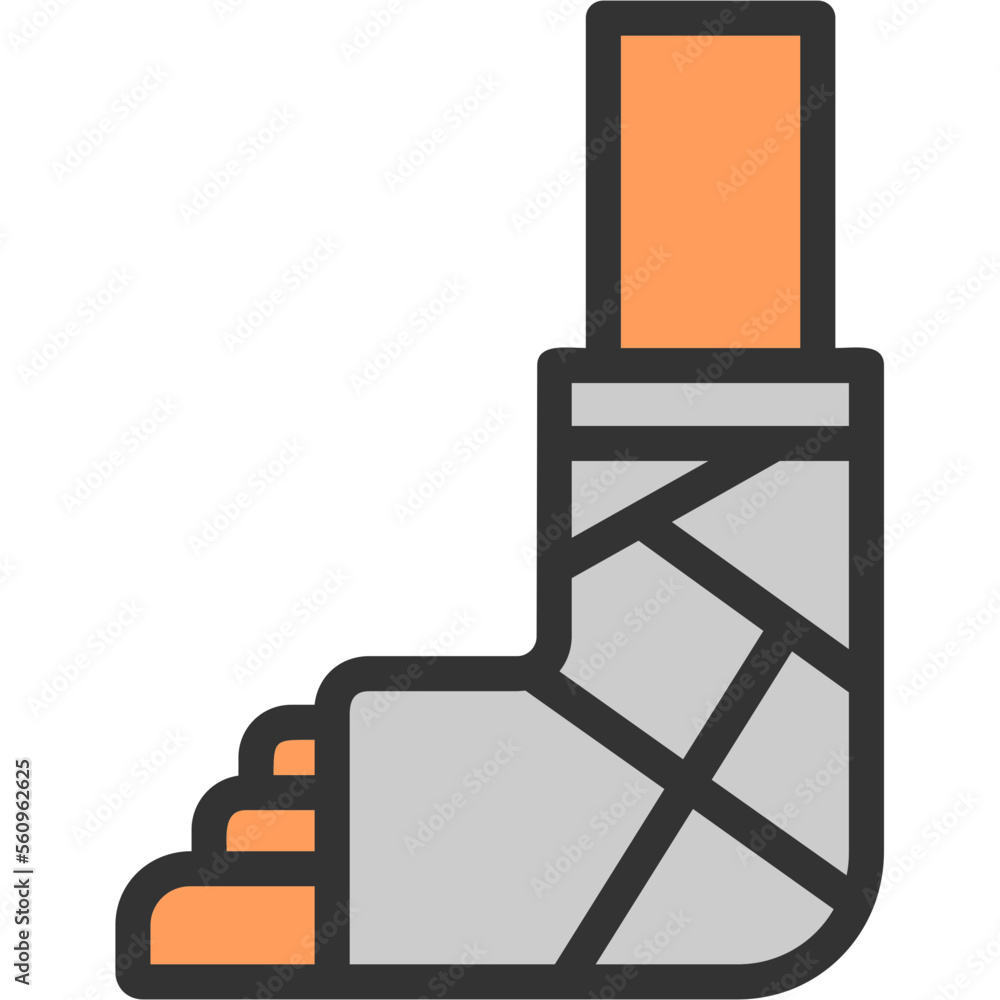 Broken Leg Icon Stock Vector | Adobe Stock