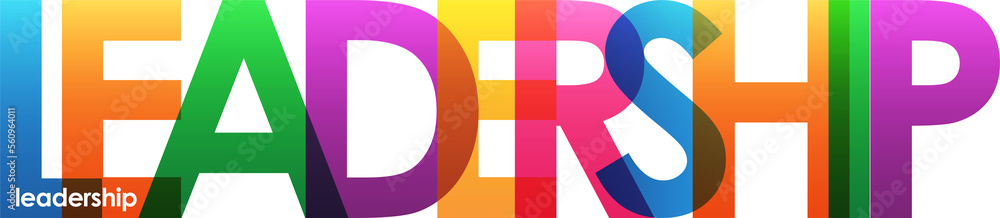 LEADERSHIP colorful typography banner on transparent background Stock ...