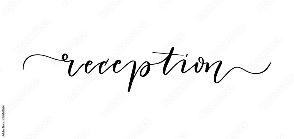 Reception elegant modern hand-drawn cursive on transparent background ...