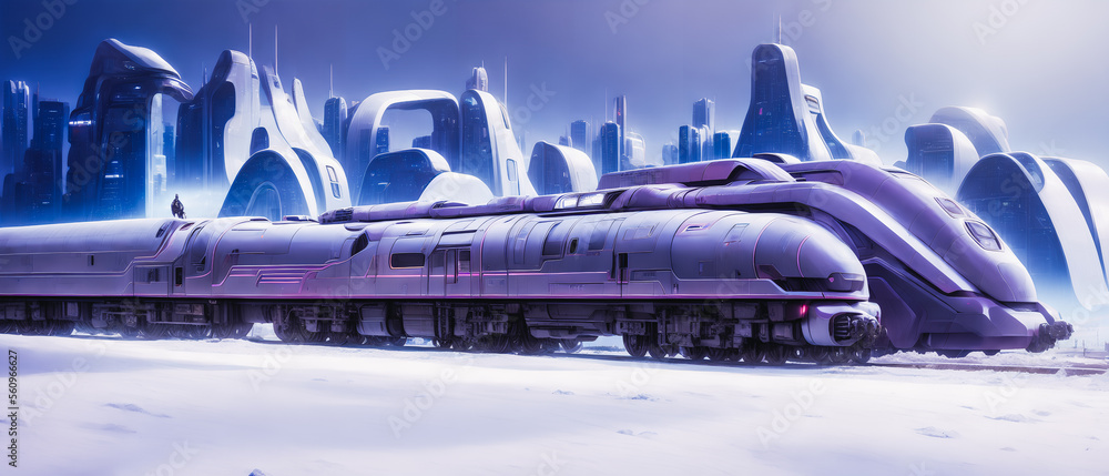 Ilustração do Stock: A futuristic train is depicted in this abstract ...
